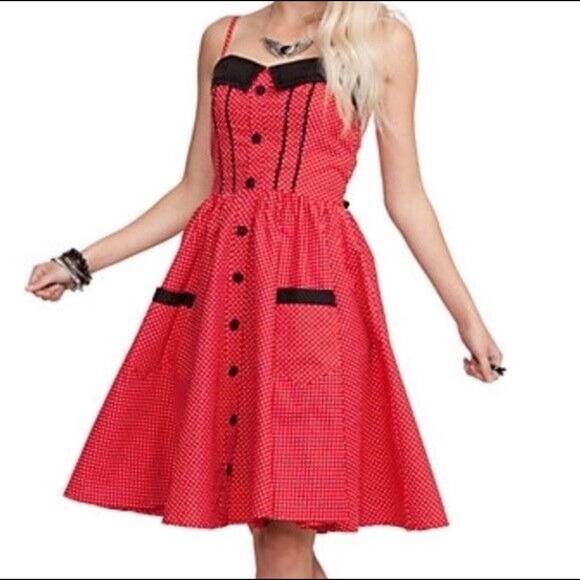 Hell Bunny | Dresses | Hell Bunny Hot Topic Xs Pin Up Polka Dot Dress ...